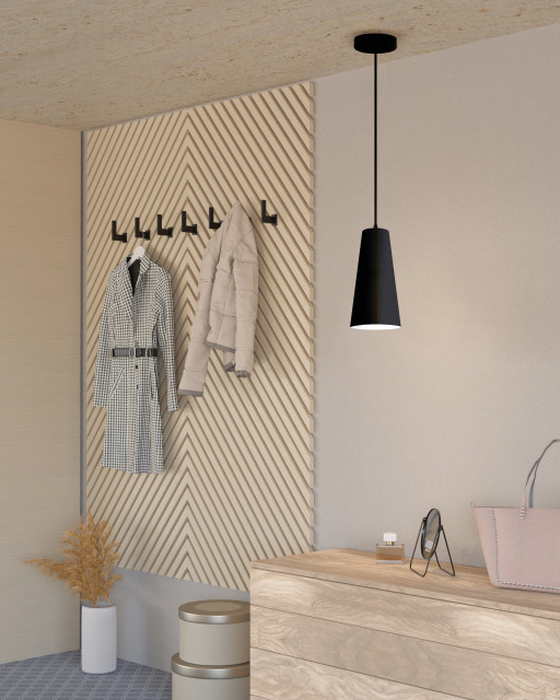 Pratella 1-Light Mini Pendant, Structured Black, Structured Black Shade ...