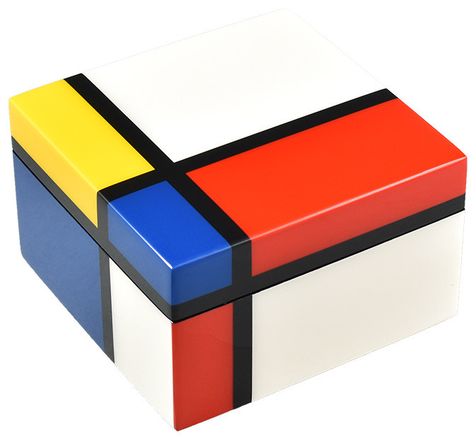 Lacquer Small Square Box, Mondrian - Modern - Decorative Boxes - by ...