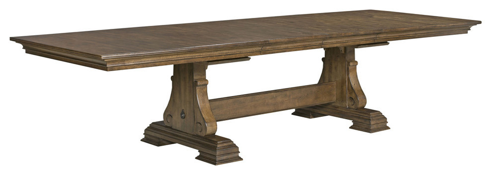 Kincaid Portolone Livorno Trestle Dining Table, Rich Truffle ...