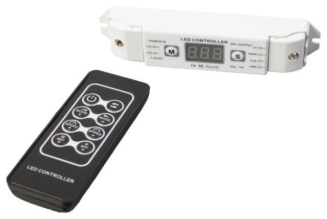 Chase effect LED controller with remote control SPI for LED light strip ...