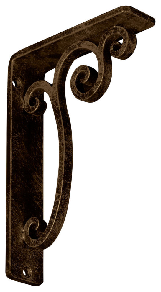 Avery Wrought Iron Bracket, 1 1/2"Wx5 1/2"Dx8"H - Mediterranean ...