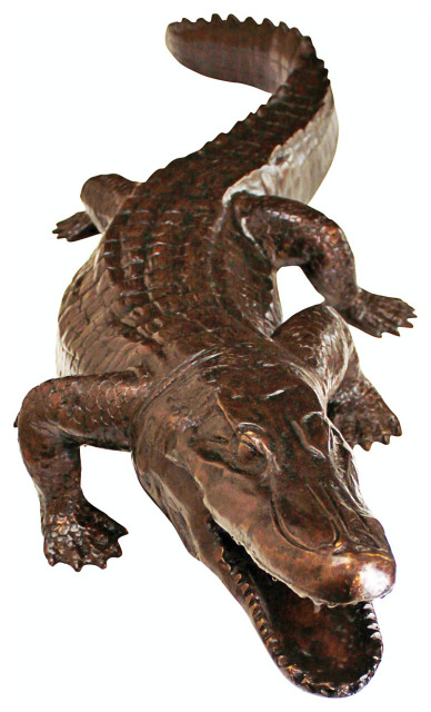 Prowling Alligator Cast Bronze Garden Statue - Contemporary - Garden ...