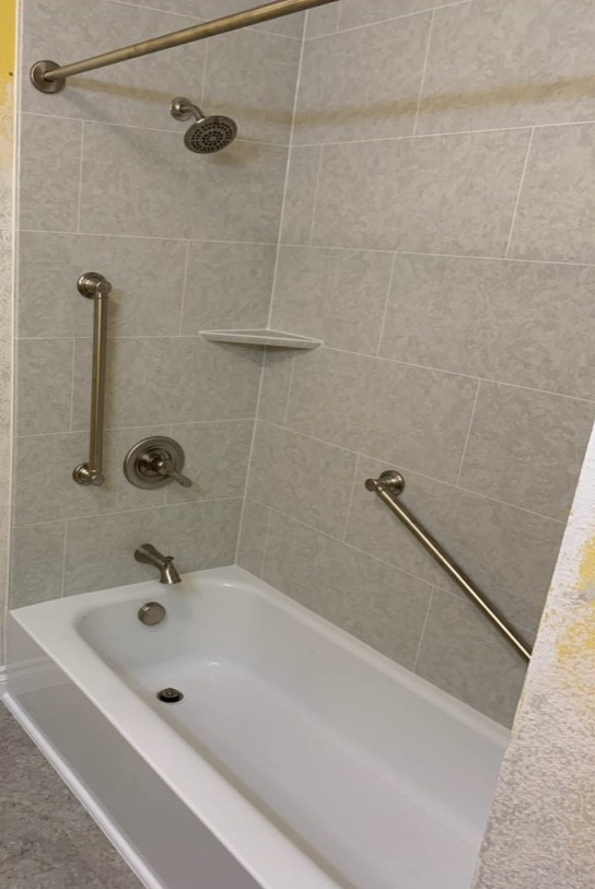 Roman Stone Shower with Roman Block simulated tile - Bathroom - Other ...