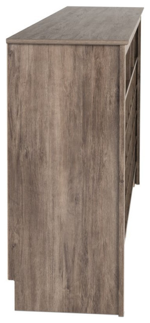 Prepac 36 Cubby 60" Versatile Wooden Shoe Cubby Console in White ...