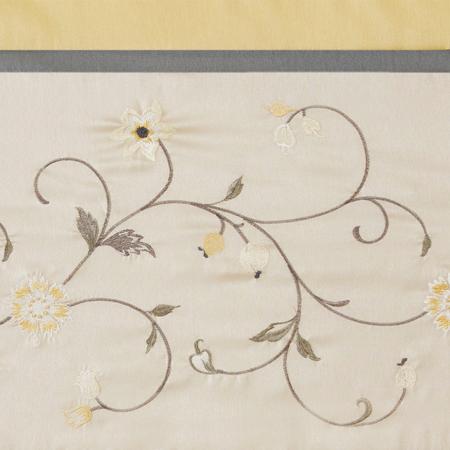 Madison Park Serene Embroidered Window Valance, Yellow - Traditional ... Madison Park Serene Embroidered Window Valance, Yellow - Traditional ...