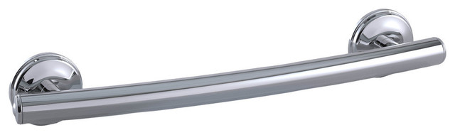 16" Transitional Curved Grab Bar With Grips and Anchors - Transitional ...
