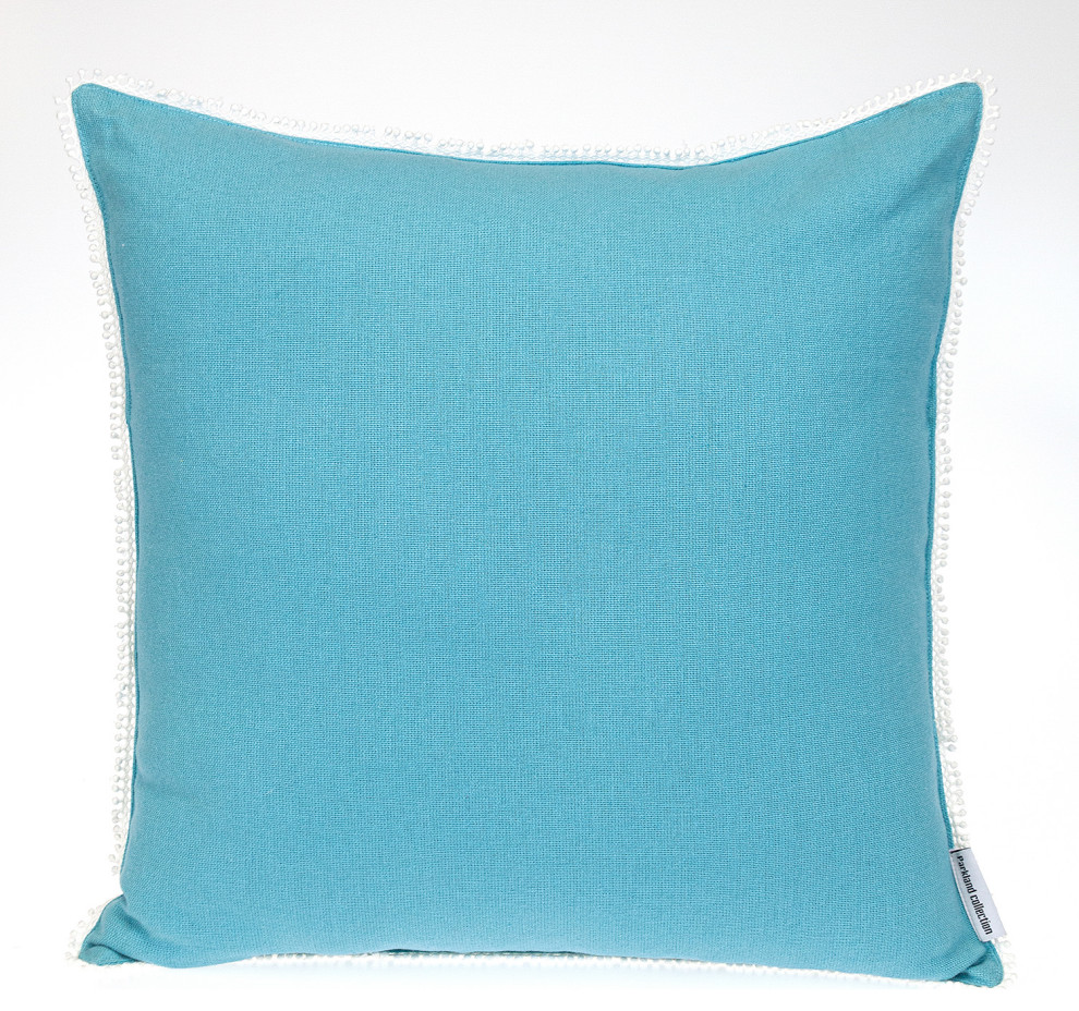 Parkland Collection Transitional Solid Blue Square 16" x 16" Pillow ...