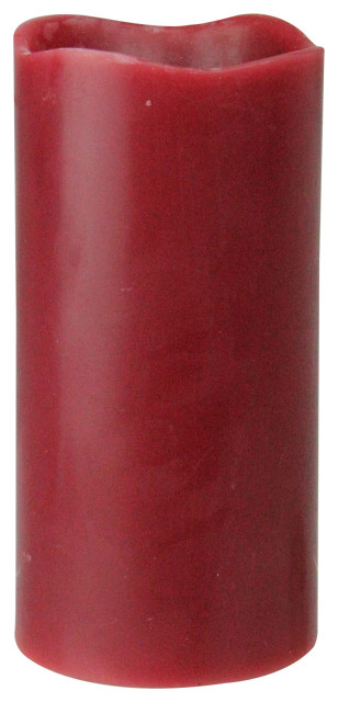 6" Red Battery Operated Flameless LED Lighted Wax Christmas Pillar ...