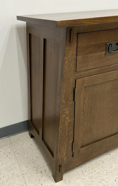 Mission 4 Door 4 Drawer Oak Sideboard - Walnut - Craftsman - Buffets ...