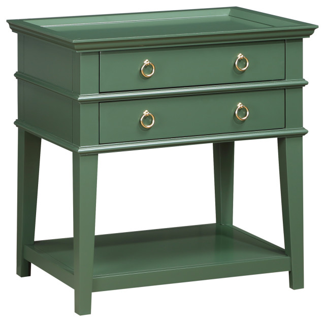 Clara 2-Drawer Tray Top Nightstand - Contemporary - Nightstands And ...