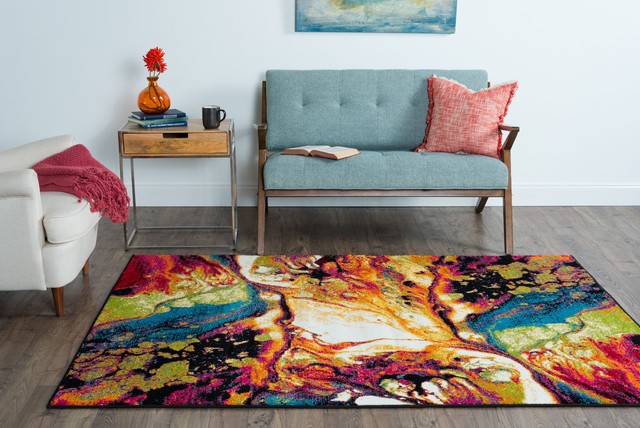 Soleil Contemporary Abstract Area Rug, 5'3'' x 7'3'' - Contemporary ...