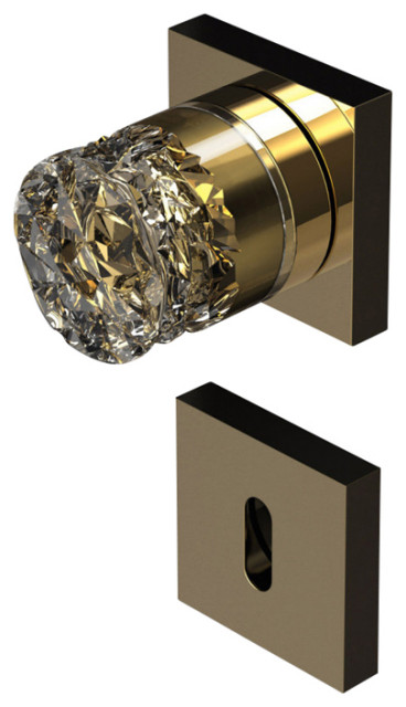 Genya Luxury Crystal Privacy Pin Door Handle - Contemporary - Doorknobs ...