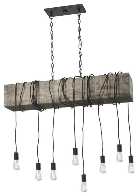 Farmhouse Island Light, Matte Black - Industrial - Kitchen Island ...