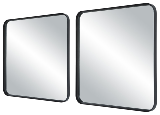 Satin Black Finish Mirror Set of 2 - Transitional - Wall Mirrors - by ...