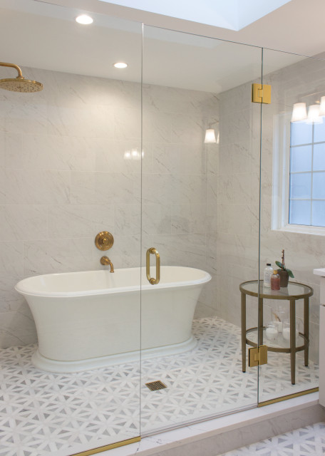 Master Bath & Wet Room in Lake Forest - Transitional - Bathroom ...