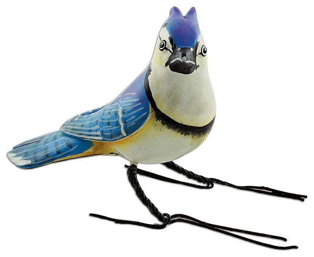 Blue Jay Ceramic Figurine - Contemporary - Decorative Objects And ...