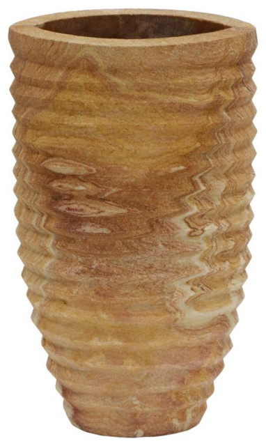 Saava Ribbed Stone Vase, Sandstone - Contemporary - Vases - by Bison ...