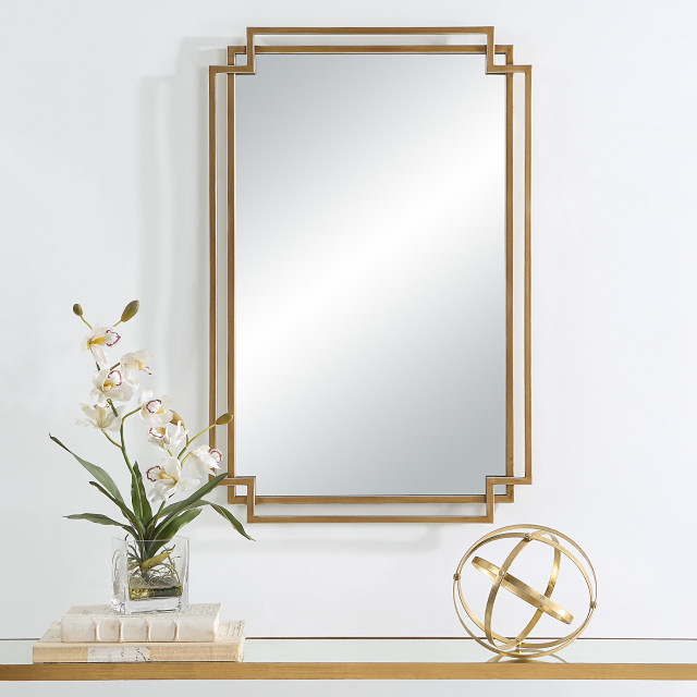Brushed Gold With Subtle Silver Highlights Mirror - Contemporary ...