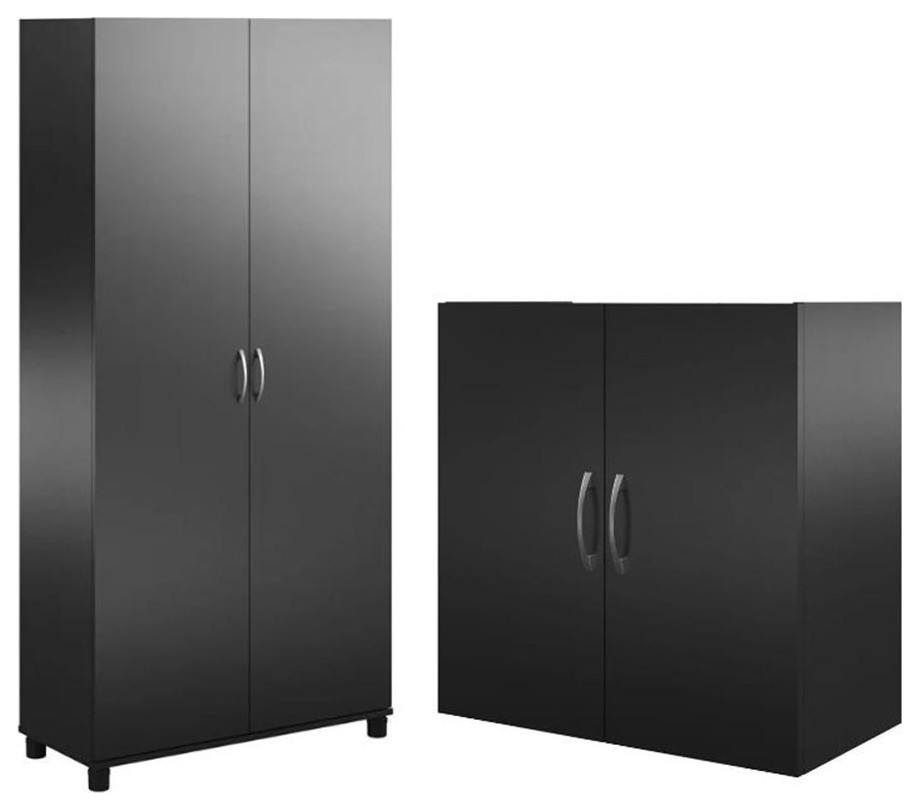 Home Square 2-Piece Set with 36" Utility Storage Cabinet and 24" Wall ...