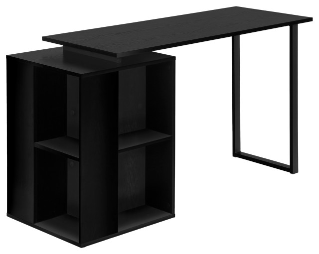 Computer Desk, Home Office, Storage Shelves, 55"L, Work, Laptop, Metal ...