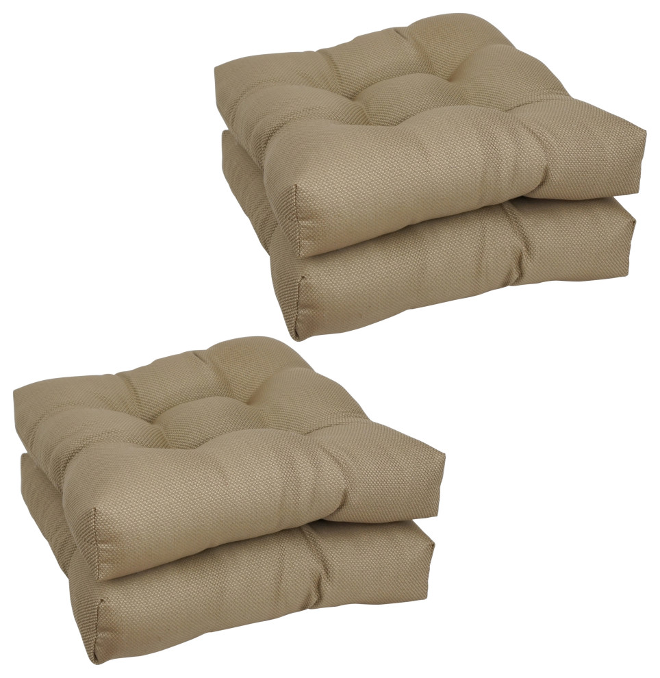 19" Squared Premium Outdoor Tufted Chair Cushions, Set of 4, Pinehurst ...