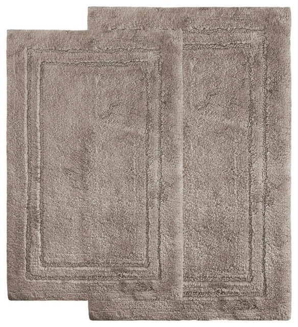 2 Piece Cotton Water Absorbent Bath Rug Set - Contemporary - Bath Mats ...