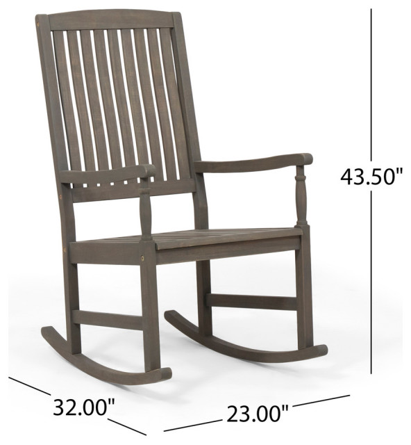 Penny Outdoor Acacia Wood Rocking Chairs, Set of 2 - Transitional ...