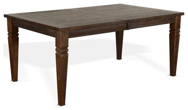 Sunny Designs Homestead 90" Wood Extension Dining Table in Tobacco Leaf ...