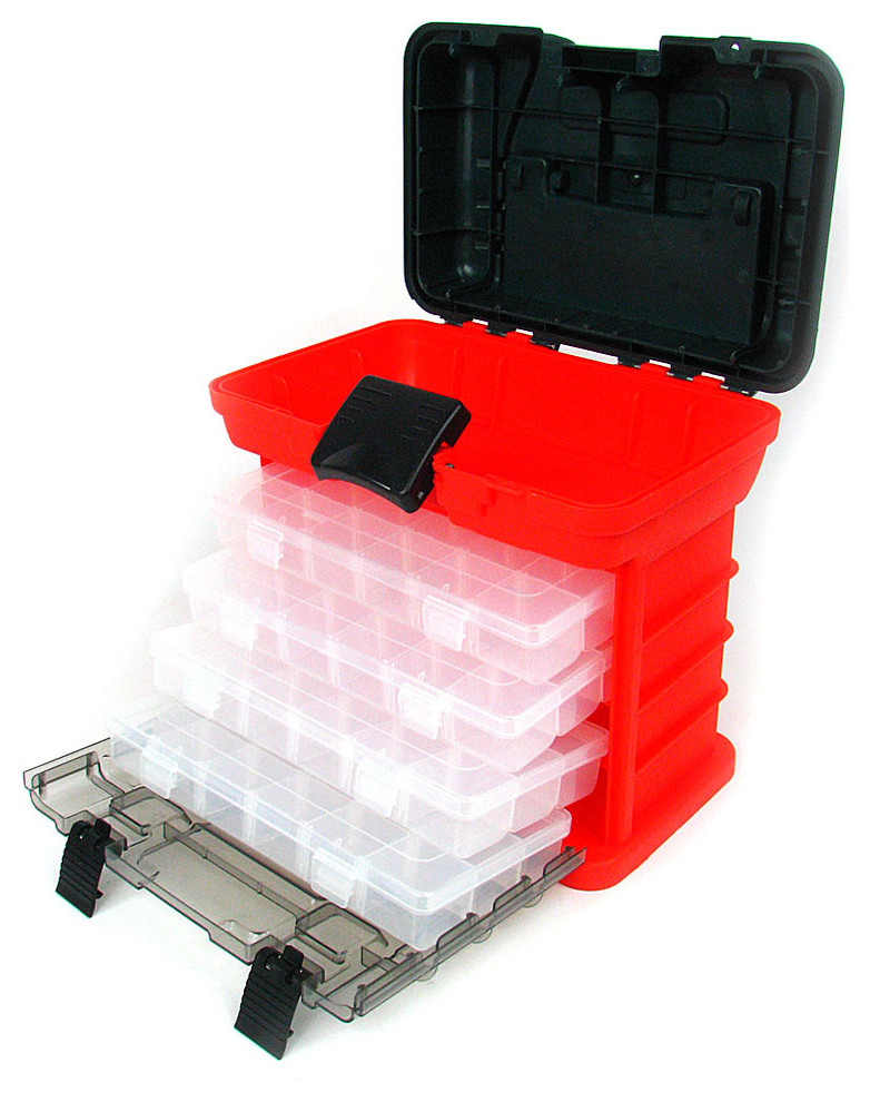 73 Compartment Durable Plastic Storage Tool Box by Stalwart ...