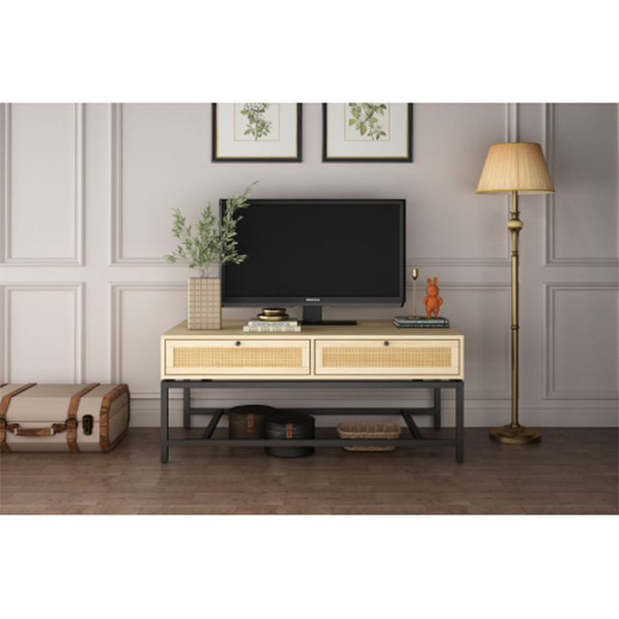 Wood table with with two drawers modern TV stand for home decor ...