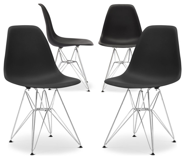Tower Dining Chair, Black, 4-Pack - Modern - Dining Chairs - by First ...