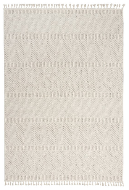 Nourison Paxton PAX06 Ivory Contemporary Rectangle Area Rug, 7'10"x10'6 ...