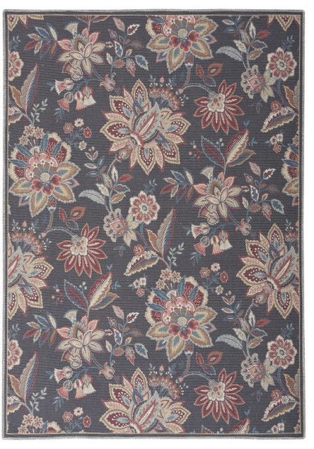Waverly Washable Collection Charcoal Area Rug, 5'3"x7'3" - Traditional ...