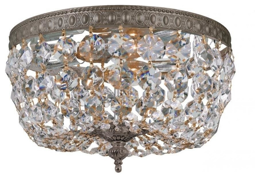 Crystorama 2 Light Swarovski Strass Bronze Ceiling Mount, 10'' W x 7 ...