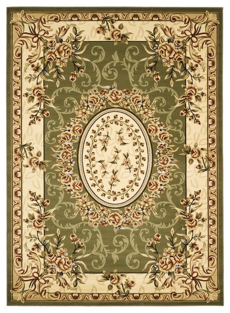 Lyndhurst Green/Brown Area Rug LNH328B, 2'3" x 6' - Traditional - Hall ...