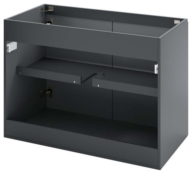 Modway Vitality 35" Plastic and Wood Wall-Mount Bathroom Vanity in Gray ...