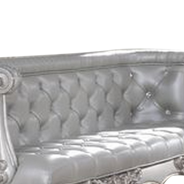 Benzara BM269541 Bench With Button Tufting and Scrolled Floral Carvings ...