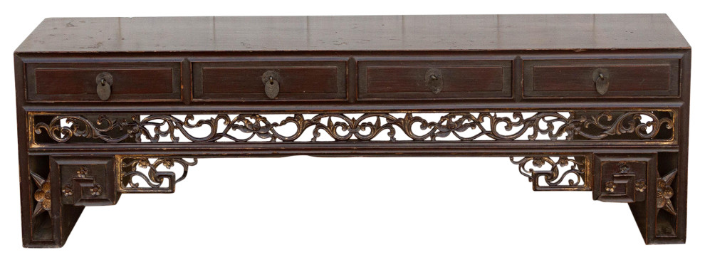 Antique Brown and Gilt Chinese Kang Table - Asian - Coffee Tables - by ...