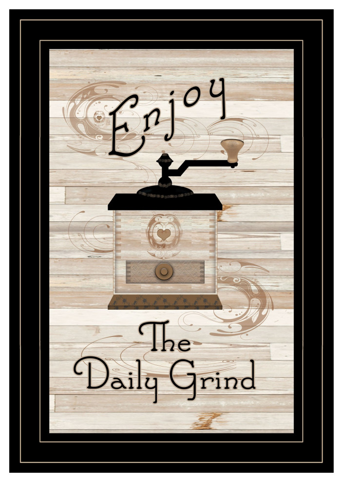 Enjoy The Daily Grind 2 Black Framed Print Wall Art - Contemporary ...