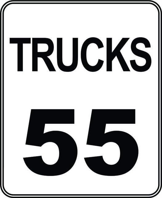 Trucks 55 Speed Limit Sign Picture Art Vinyl Decal, 9x11", 9X11 ...