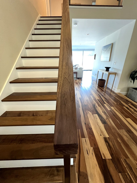 La Mesa Walnut Staircase - Contemporary - Staircase - San Francisco ...
