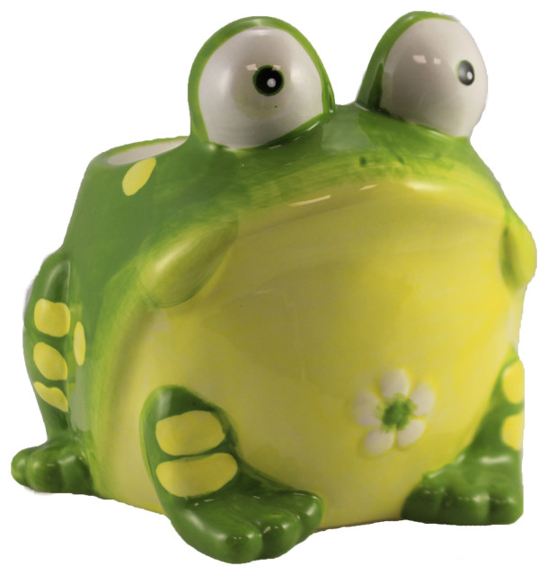 Home and Garden Toby Toad Planter Ceramic Frog Indoor Plant 664313 ...