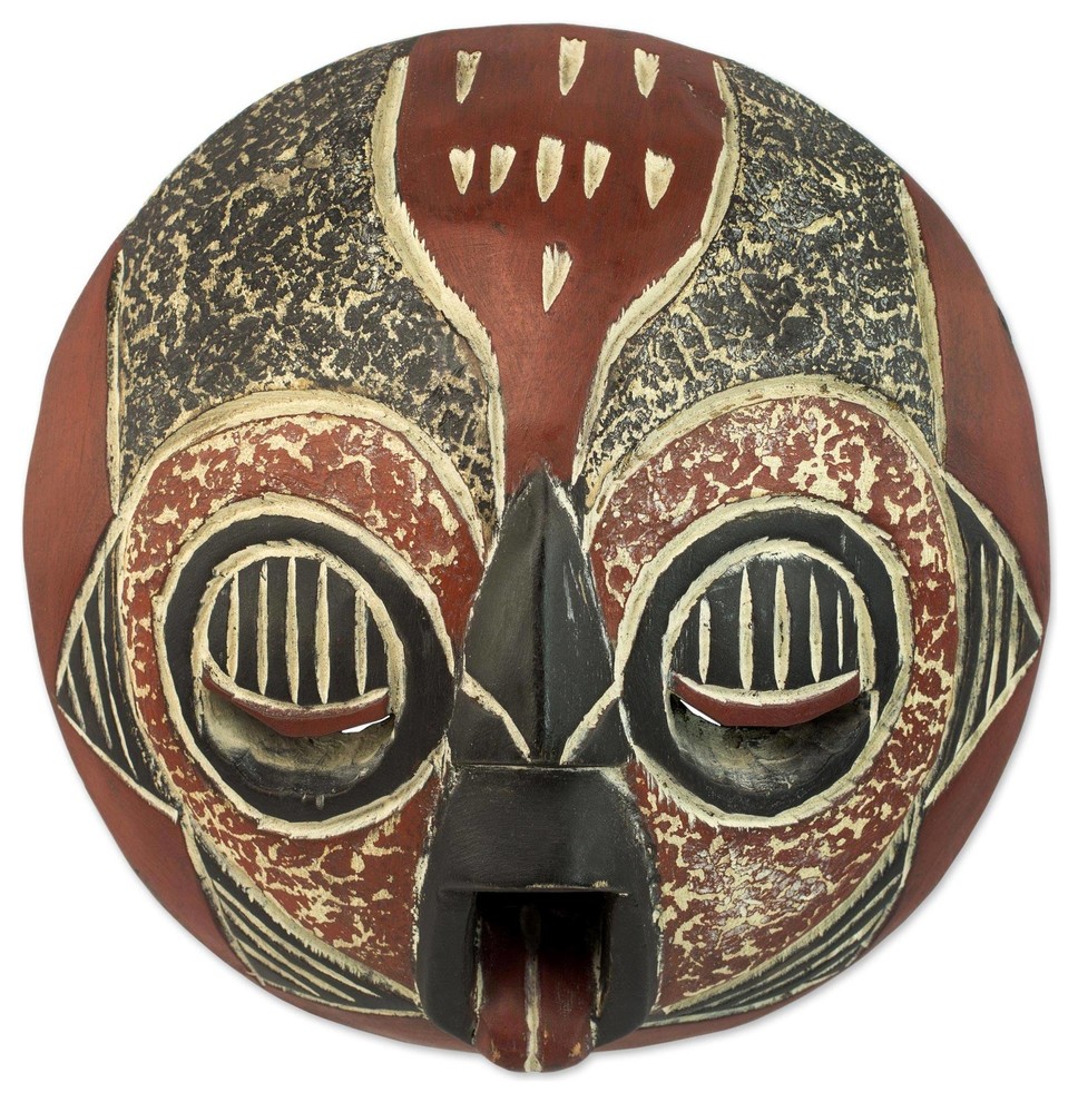 Man of Fire Ghanaian Wood Mask, Ghana - Southwestern - Wall Sculptures ...