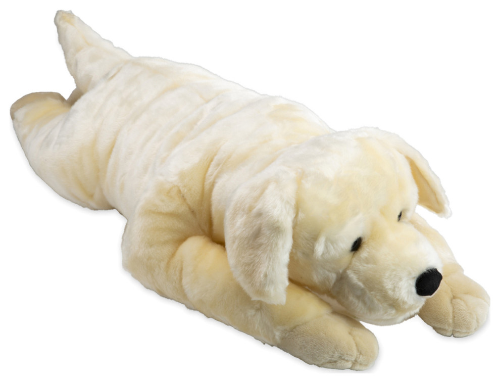 Yellow Labrador Retriever Plush Cuddle Animal Body Pillow - Traditional ...