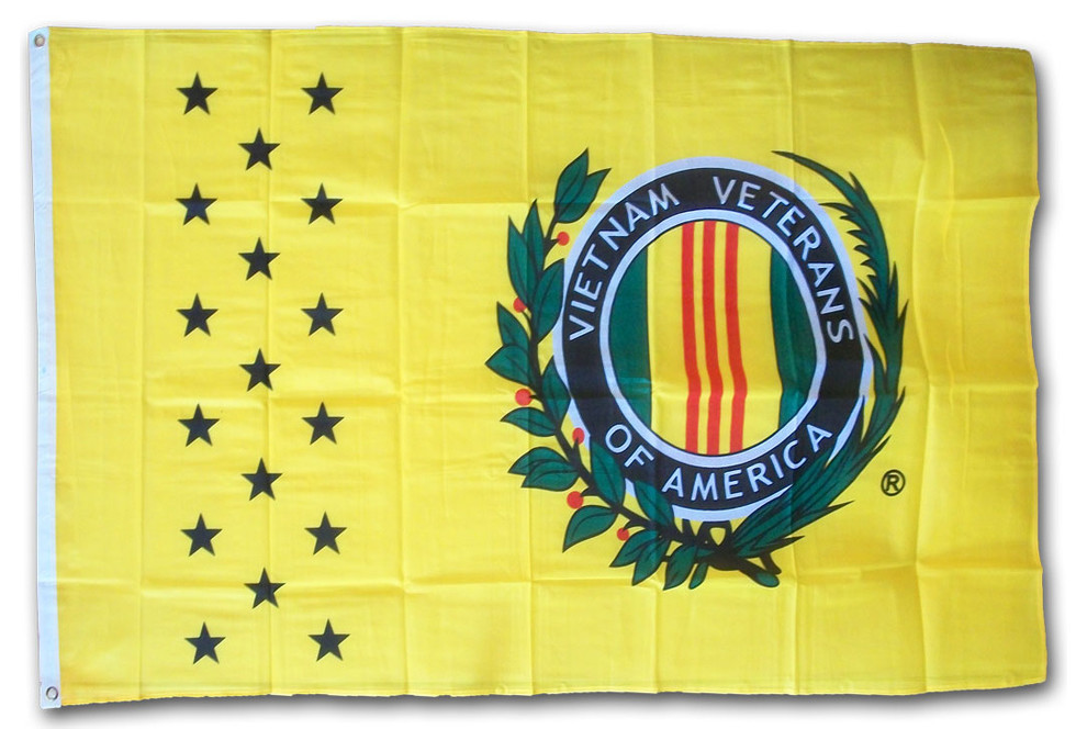 Vietnam Veterans, 3'x5' Polyester Flag, Yellow - Traditional - Flags ...
