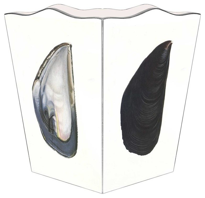 Single Mussel Shell Wastepaper Basket - Beach Style - Wastebaskets - by ...