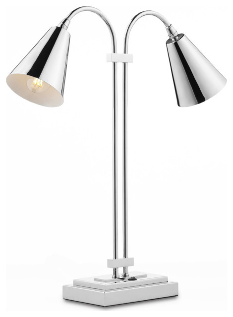 Symmetry Nickel Double Desk Lamp - Contemporary - Table Lamps - by ...