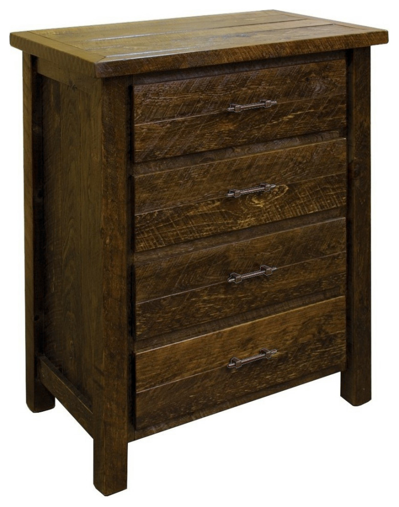 Rustic Barnwood Style Timber Peg 4-Drawer Chest - Farmhouse - Accent ...