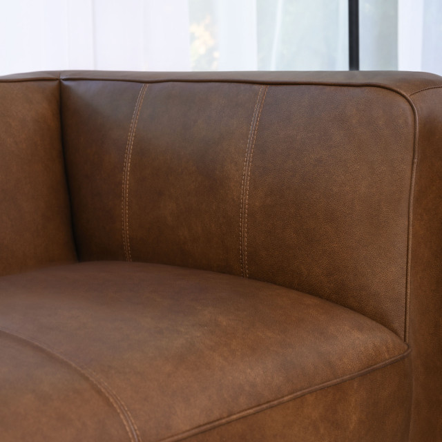 Jude Top Grain Leather Camel Brown Arm Chair - Transitional - Armchairs ...