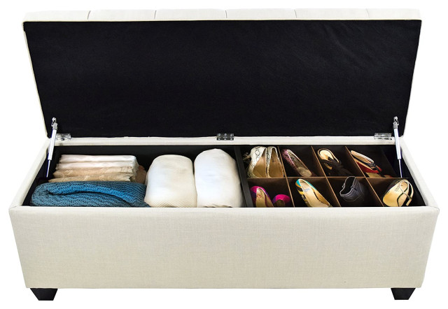 Multifunctional Storage Bench With Removable Small Shoe Divider ...